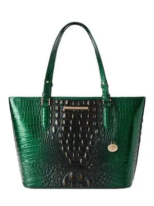 Brahmin Brahmin Medium Asher Croc Embossed Leather Tote Evergreen