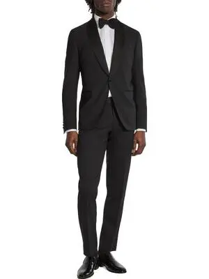 JACK VICTOR Ethan Shawl Collar Wool Tuxedo - Black