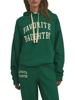 FAVORITE DAUGHTER Collegiate Graphic Hoodie - Emerald