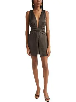 Ramy Brook Cassea Plunge Mini Dress - Deep Olive