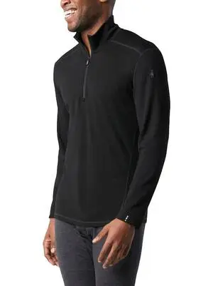 Smartwool Classic Thermal Merino Base Layer Quarter Zip Pullover - Black