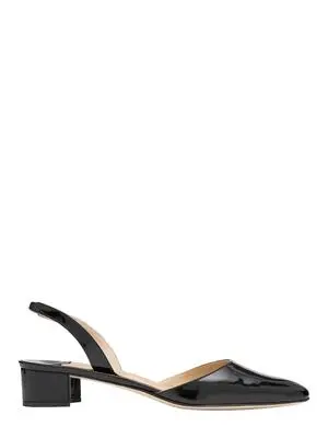 Manolo Blahnik Aspro Leather Ballerina Pumps - Black