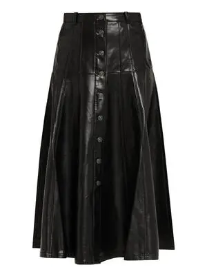 Cinq À Sept Veena Vegan Leather Midi Skirt - Black