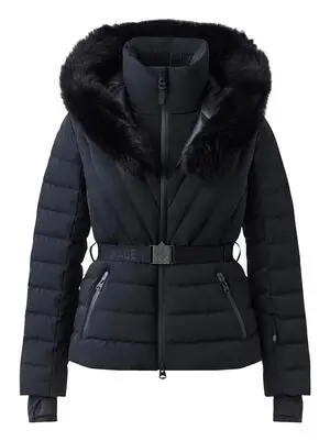 Mackage Elita Down Ski Jacket With Shearling Trim - Black