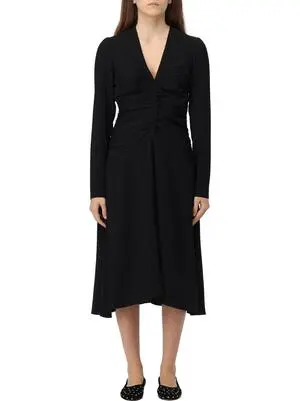 N° 21 Gathered Midi Dress - Black
