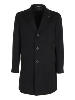 Tagliatore Notched Lapel Coat - Black