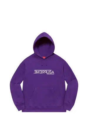 Supreme Usa Hooded Sweatshirt - Purple