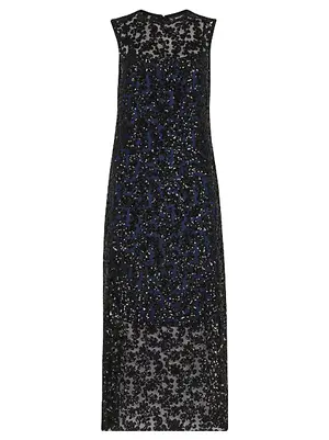 Whistles Lyra Sequin-embellished Woven Midi Dress - Black