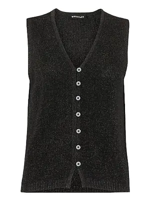 Whistles Sparkle Knit Vest - Black