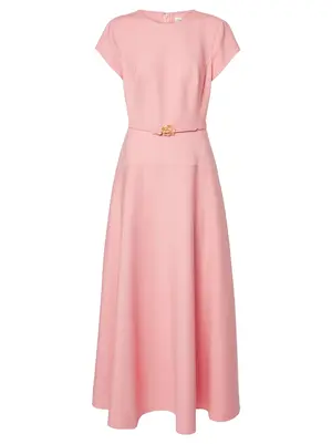 Oscar De La Renta Wool-blend Midi Dress - Blue