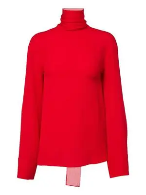 Valentino Garavani Wool And Silk Georgette Shirt - Red