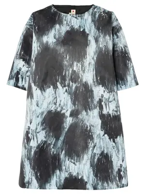 Marni Leopard-print Minidress - Silver