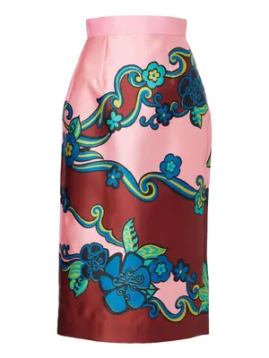 ALEMAIS Alémais Floral High-rise Midi Skirt - Multicoloured