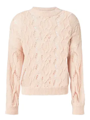 Our Legacy Cable Sonar Roundneck Wool Sweater - Pink