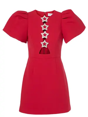 Rebecca Vallance Akari Puff-sleeve Minidress - Red
