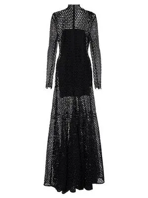 David Koma Macramé Gown - Black