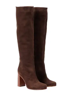 Khaite Willow Knee-high Suede Boots - Brown
