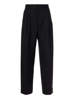 Dries Van Noten High-rise Wide-leg Wool Pants - Black
