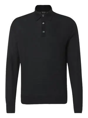Zegna Wool Polo Shirt - Black