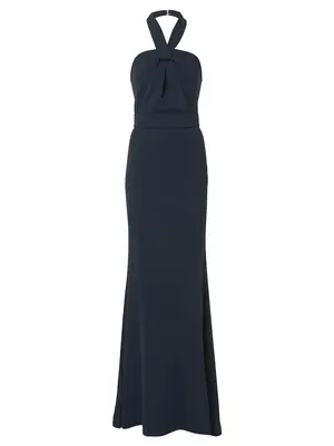 Elie Saab Halterneck Cady Gown - Blue