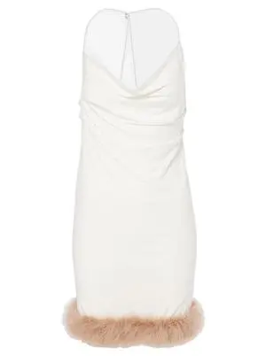 Coperni Feather-trimmed Jersey Minidress - White