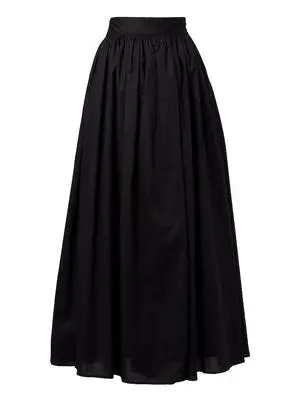 ADRIANA DEGREAS Cotton Maxi Skirt - Black