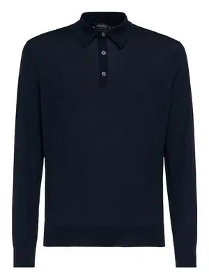 Zegna Wool Polo Shirt - Blue