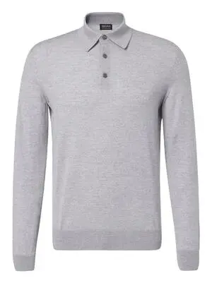 Zegna Wool Polo Shirt - Grey