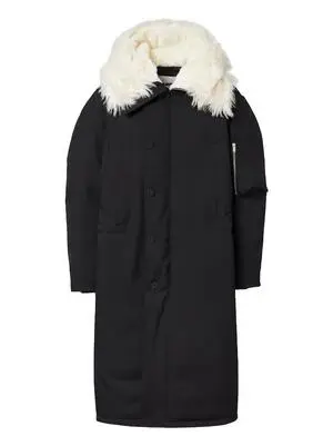 JIL SANDER Faux Fur-trimmed Down Jacket - Black