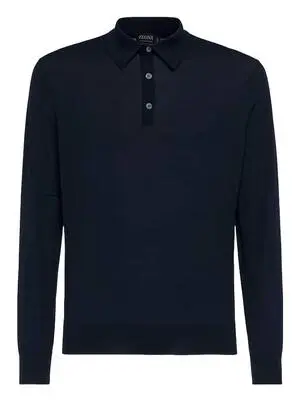 Zegna Wool Polo Shirt - Blue
