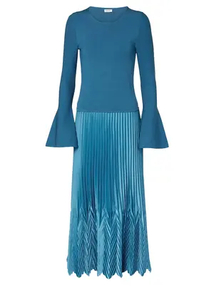 Simkhai Damoni Pleated Midi Dress - Blue