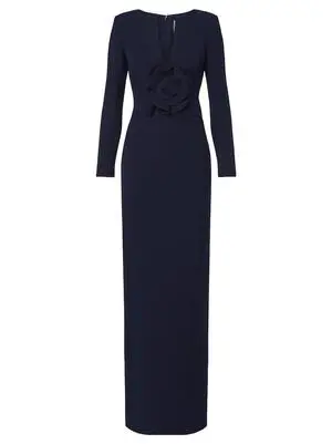 Roland Mouret Floral-appliqué Gown - Blue