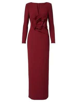 Roland Mouret Floral-appliqué Gown - Red