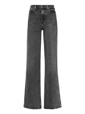 7 For All Mankind High-rise Wide-leg Jeans Black