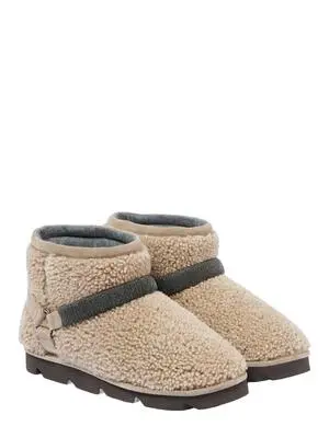 Brunello Cucinelli Monili Beads Shearling Snow Boots - Brown