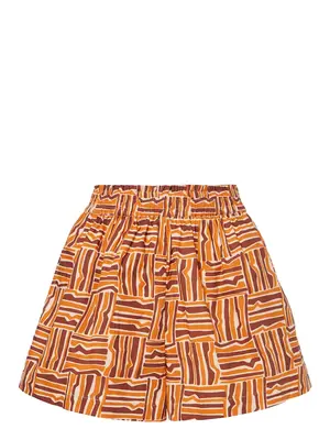 Faithfull The Brand Elva Printed Cotton Shorts - Brown