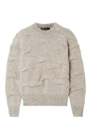 Loro Piana Gathered Knitted Wool Sweater - Gray