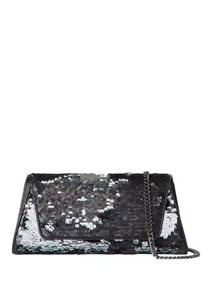 Akris Anouk Mini Sequined Clutch Bag - Black