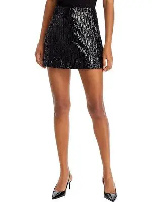 ANINE BING Sequin Mini Skirt - Black