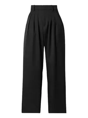 Isabel Marant Casile Pleated Wool-twill Tapered Trousers - Black