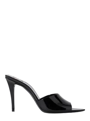 Saint Laurent Romy Patent-leather Mules - Black