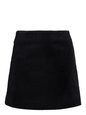 GANNI Cotton-blend Corduroy Mini Skirt - Black