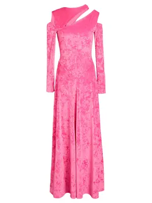 GANNI Cutout Stretch-velvet Maxi Dress - Pink