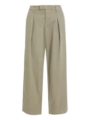 SLVRLAKE Lola Cotton-twill Wide-leg Pants - Sage Green