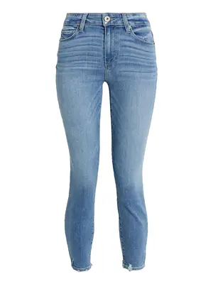 Paige Hoxton Cropped Skinny Jeans - Mid Denim
