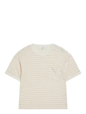 FRAME Striped Linen-jersey T-shirt - Sand