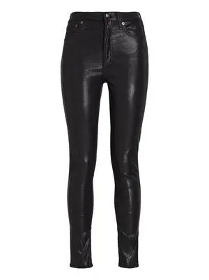 Rag & Bone Nina Coated High-rise Skinny Jeans - Black
