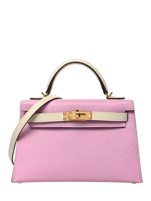 Hermès Epsom Horseshoe Mini Kelly Sellier 20 Mauve Sylvestre Craie Mauve
