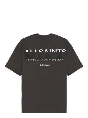 ALLSAINTS Redact Short Sleeve Crew In Black - Washed Black