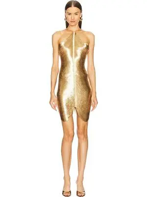 Cult Gaia Mara Metallic Dress - Gold